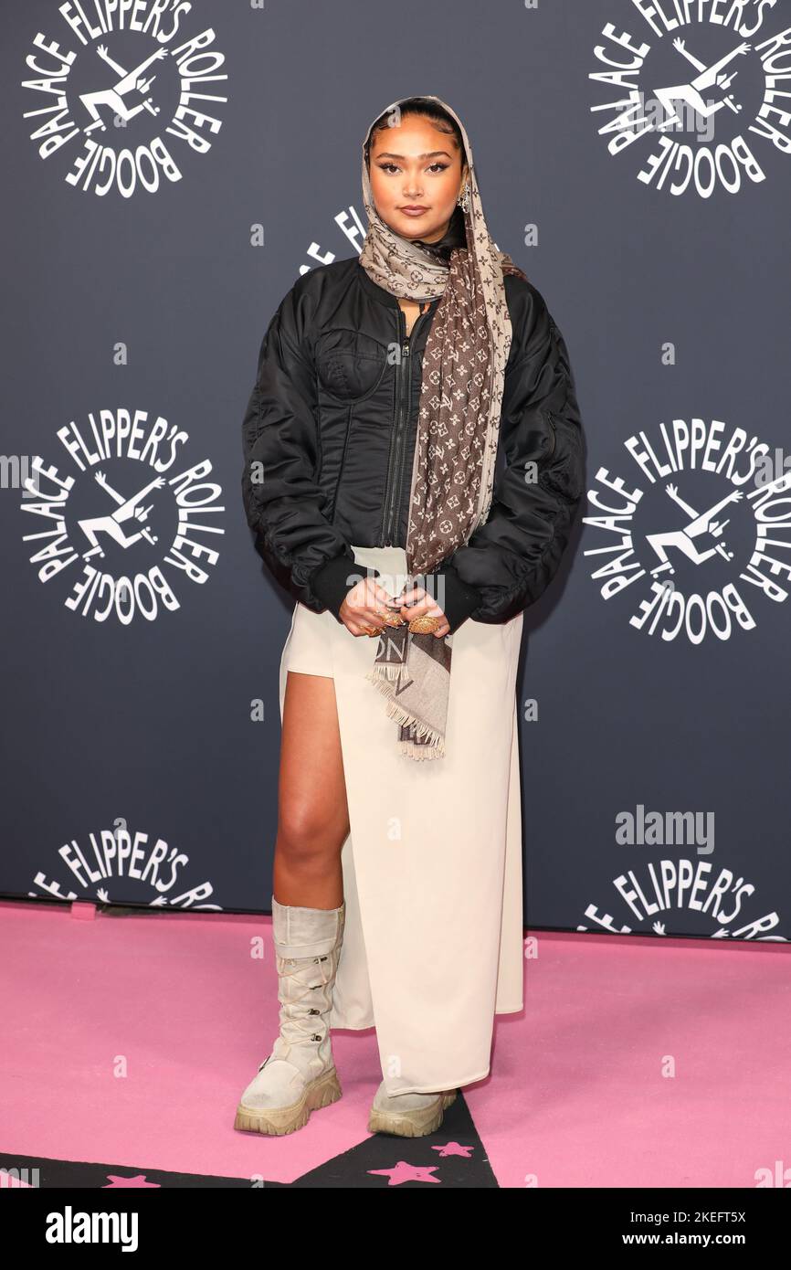 Joy Crookes attends the Opening of Flipper's Roller Boogie Palace in ...