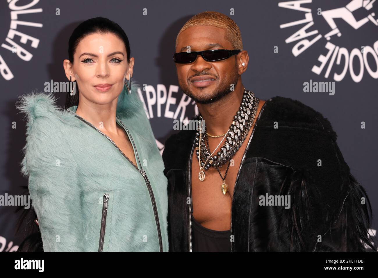 Liberty Ross and Usher attends the Opening of Flipper's Roller Boogie ...