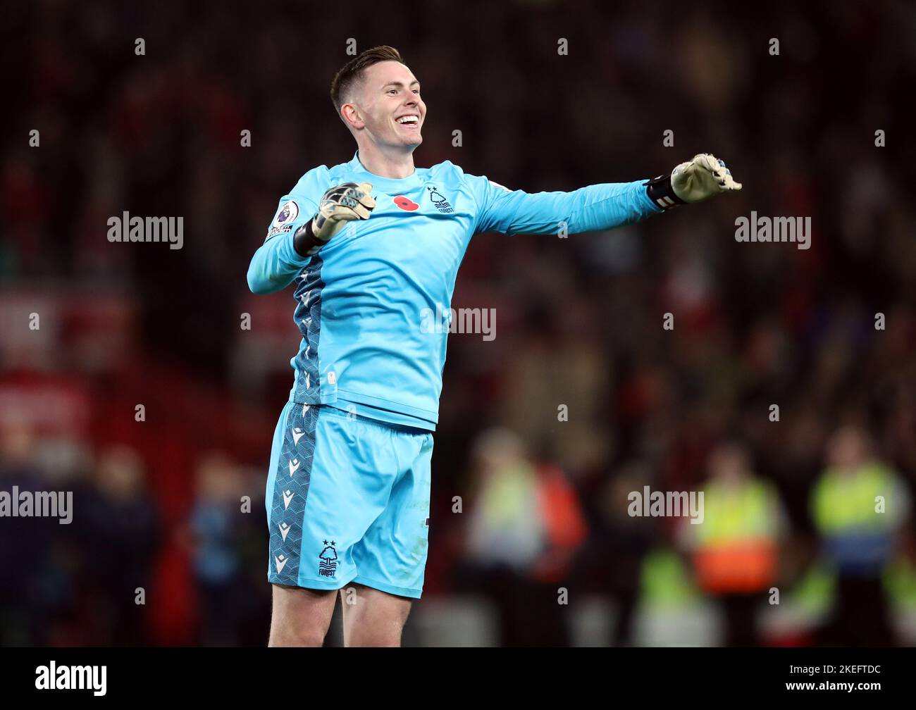 Nottingham Forest's Dean Henderson celebrates following the Premier ...