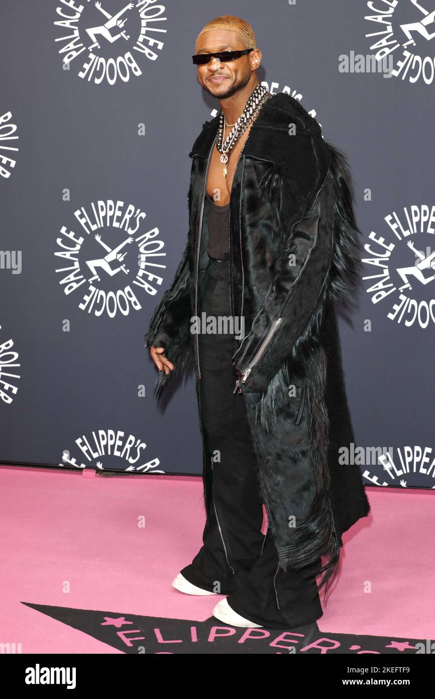 Usher attends the Opening of Flipper's Roller Boogie Palace in London ...