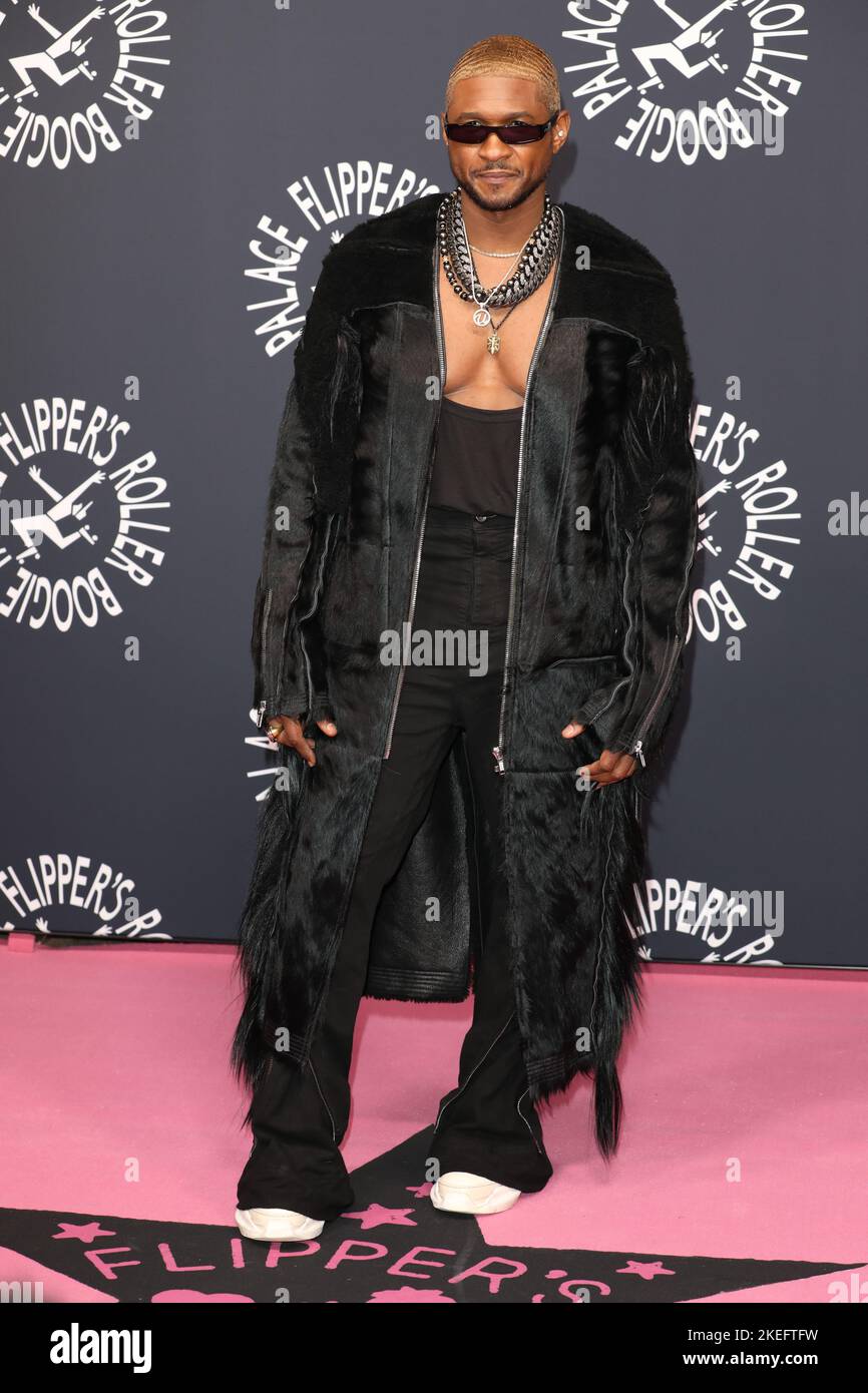 Usher attends the Opening of Flipper's Roller Boogie Palace in London ...