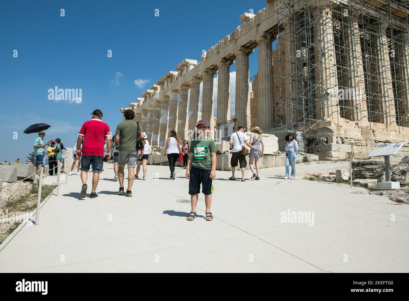 Parthenon temple, old Greek ruins at sunny day in Acropolis of Athens, Greece. Acropolis of ...