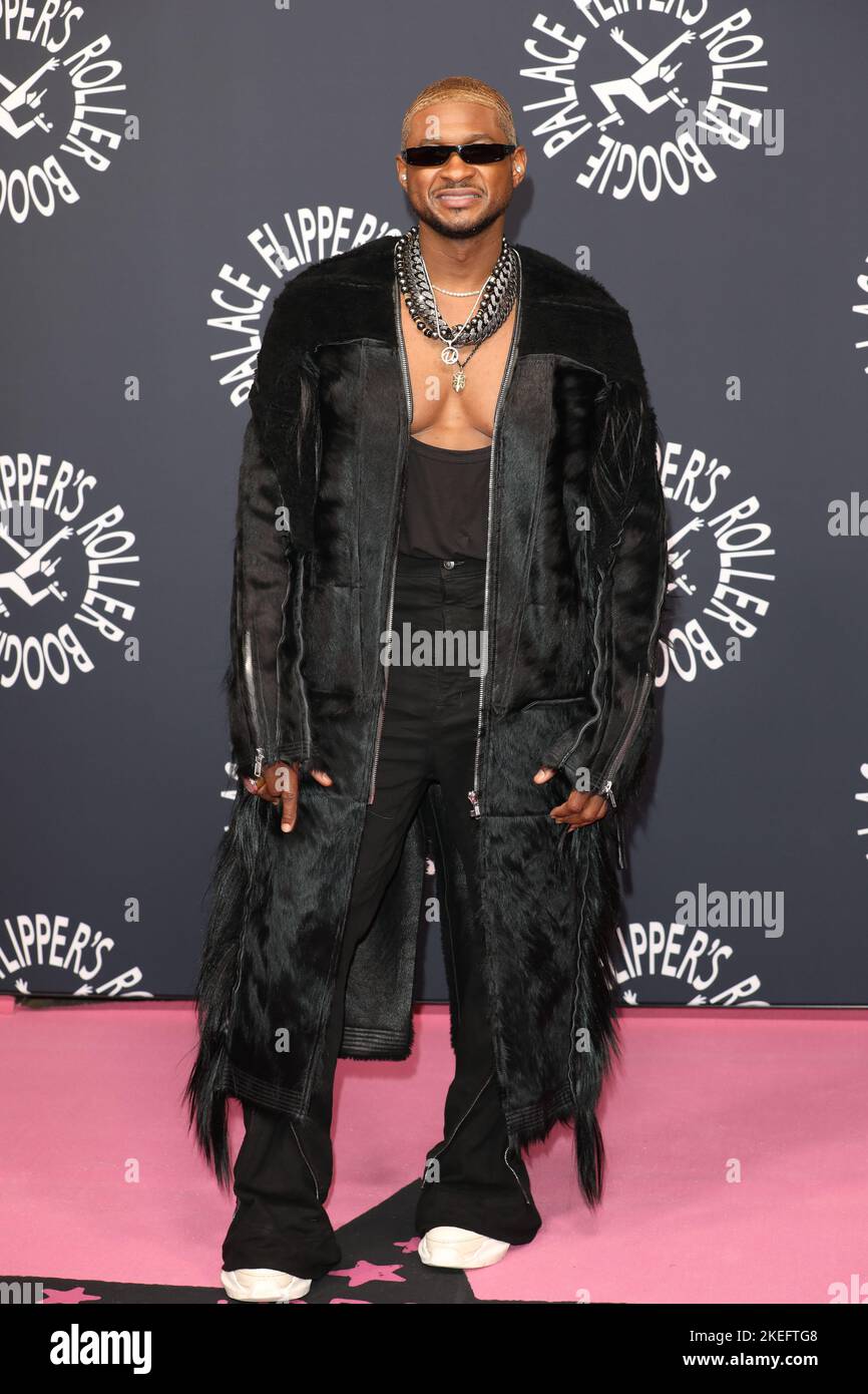 Usher attends the Opening of Flipper's Roller Boogie Palace in London ...