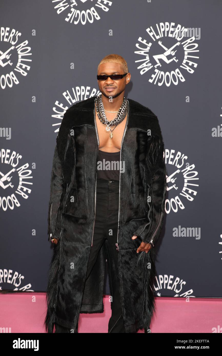 Usher attends the Opening of Flipper's Roller Boogie Palace in London ...