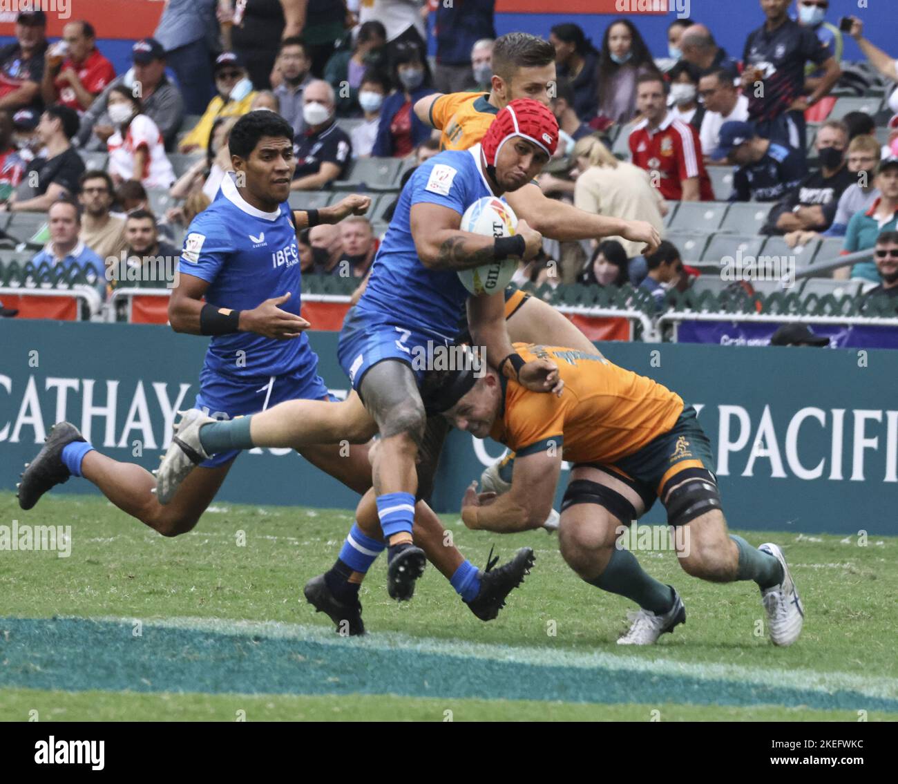 ***FOR NON-COMMERCIAL USE ONLY*** SamoaHH Melani Matavao is tackled by ...