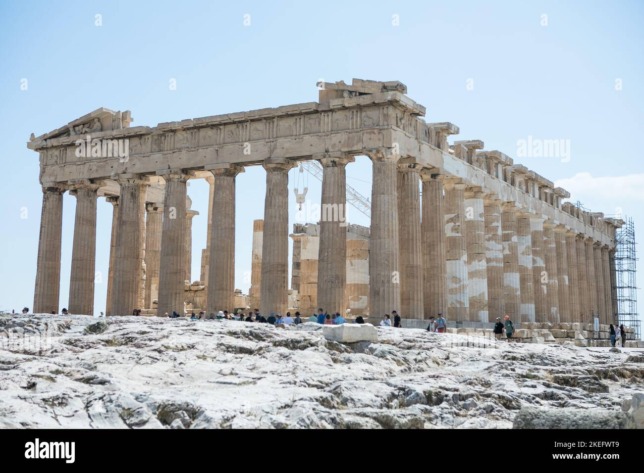 Parthenon temple, old Greek ruins at sunny day in Acropolis of Athens, Greece. Acropolis of ...