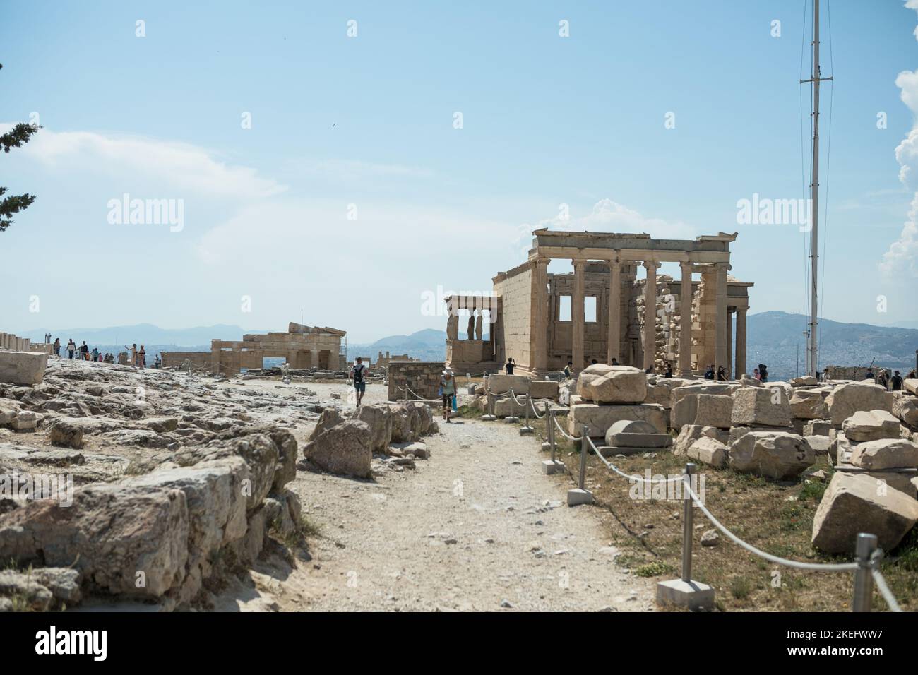 Parthenon temple, old Greek ruins at sunny day in Acropolis of Athens, Greece. Acropolis of ...