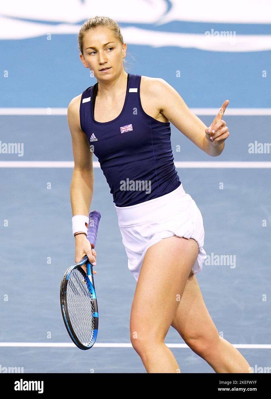Great Britain's Olivia Nicholls reacts after scoring a point during the ...