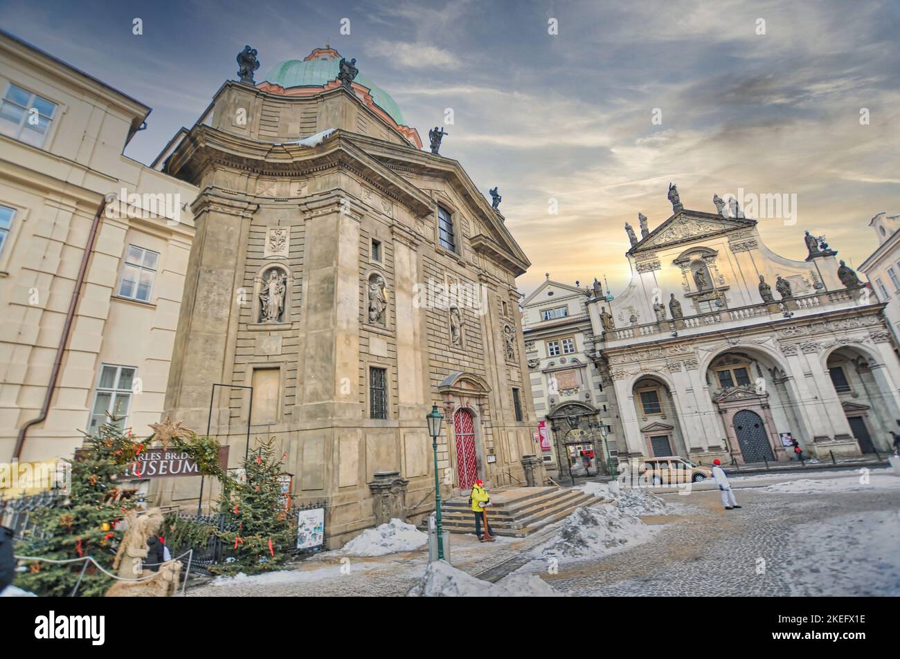 An amazing shot of sunny cityscape in capital of Czech Republic ...