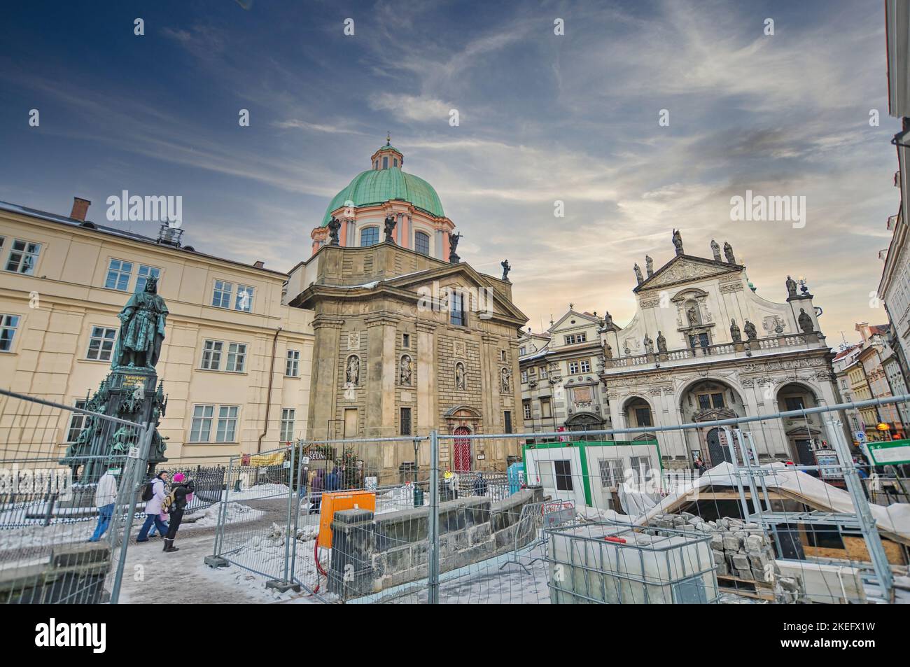 An amazing shot of sunny cityscape in capital of Czech Republic ...