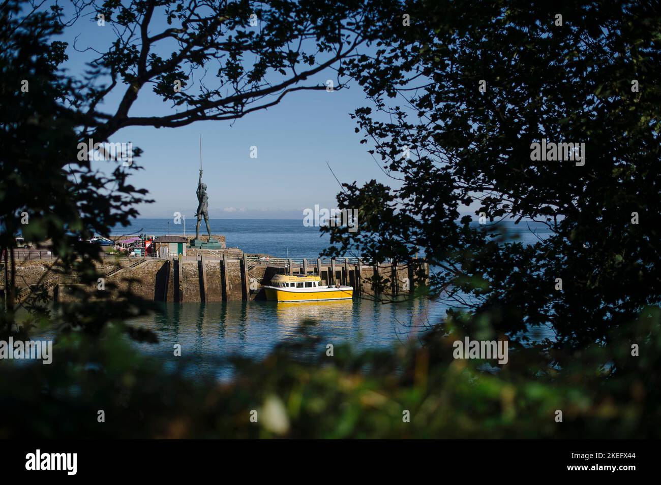 Damien Hirst's sculpture statue Verity, pictured in the harbour in ...
