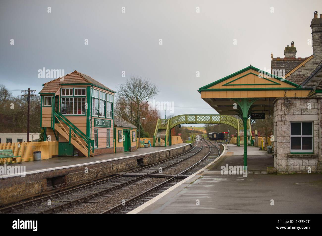 Corfe Castle Train station, Dorset, UK Stock Photo - Alamy