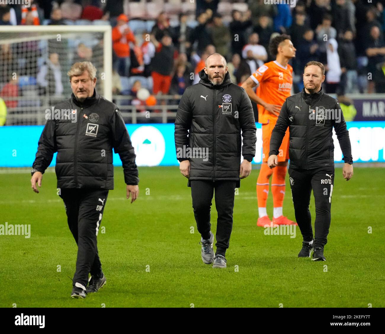 Michael Appleton manager of Blackpool leaves the field after defeat to ...