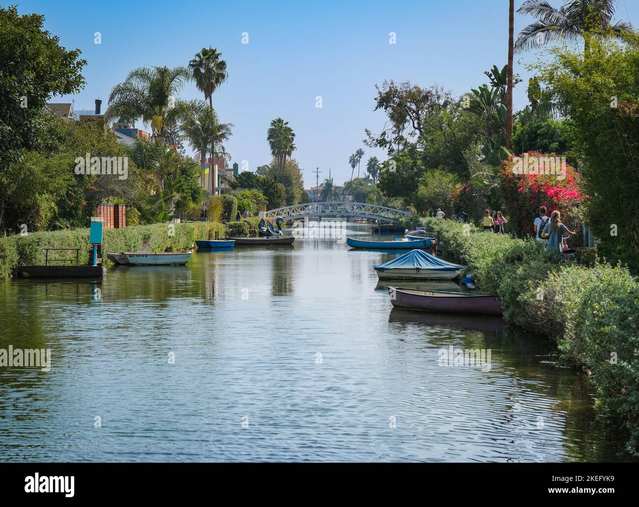 A beautiful view of Venice Canals in Santa Monica, Los Angeles ...