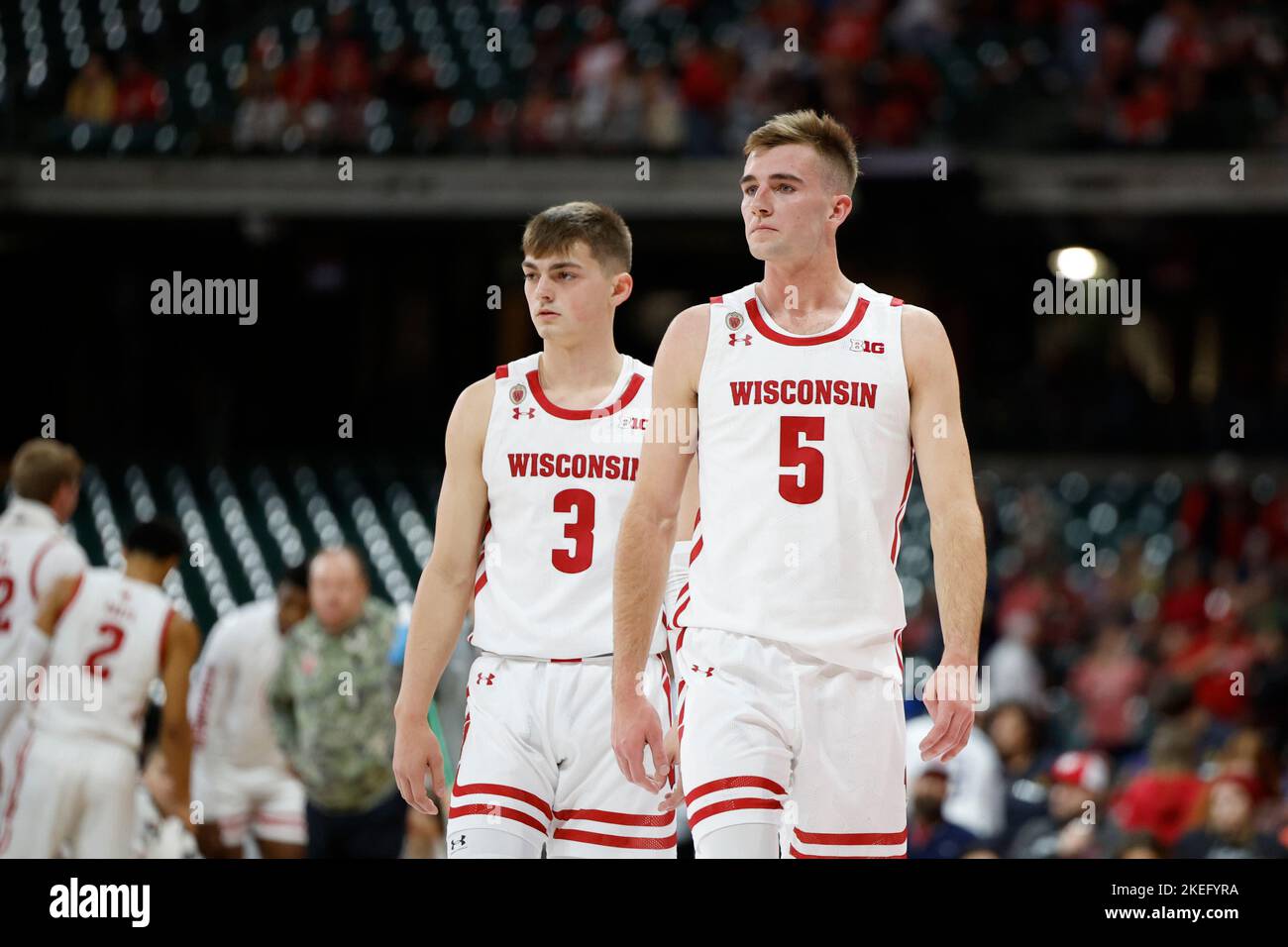 November 11, 2022: Wisconsin Badgers forward Tyler Wahl (5) and guard ...