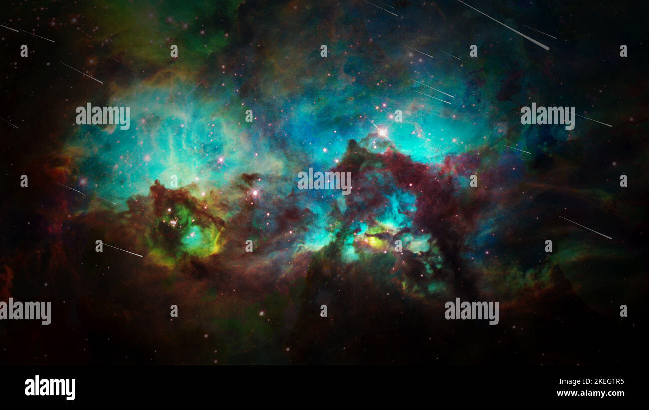Vivid universe and nebulae. 3D rendering Stock Photo - Alamy