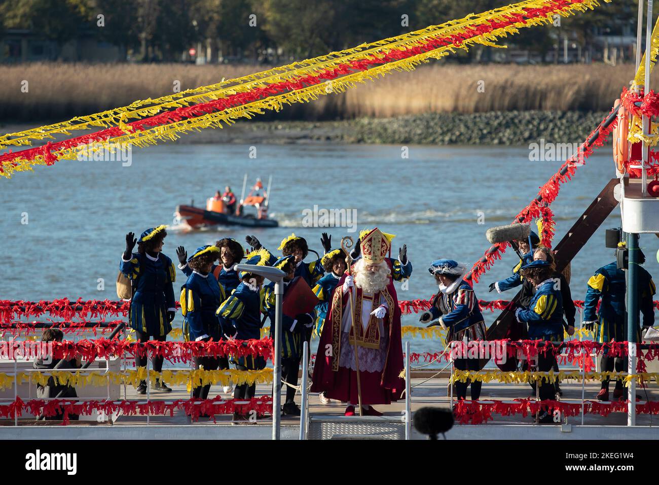 Sinterklaas pictured during the arrival of Sinterklaas in Antwerp ...