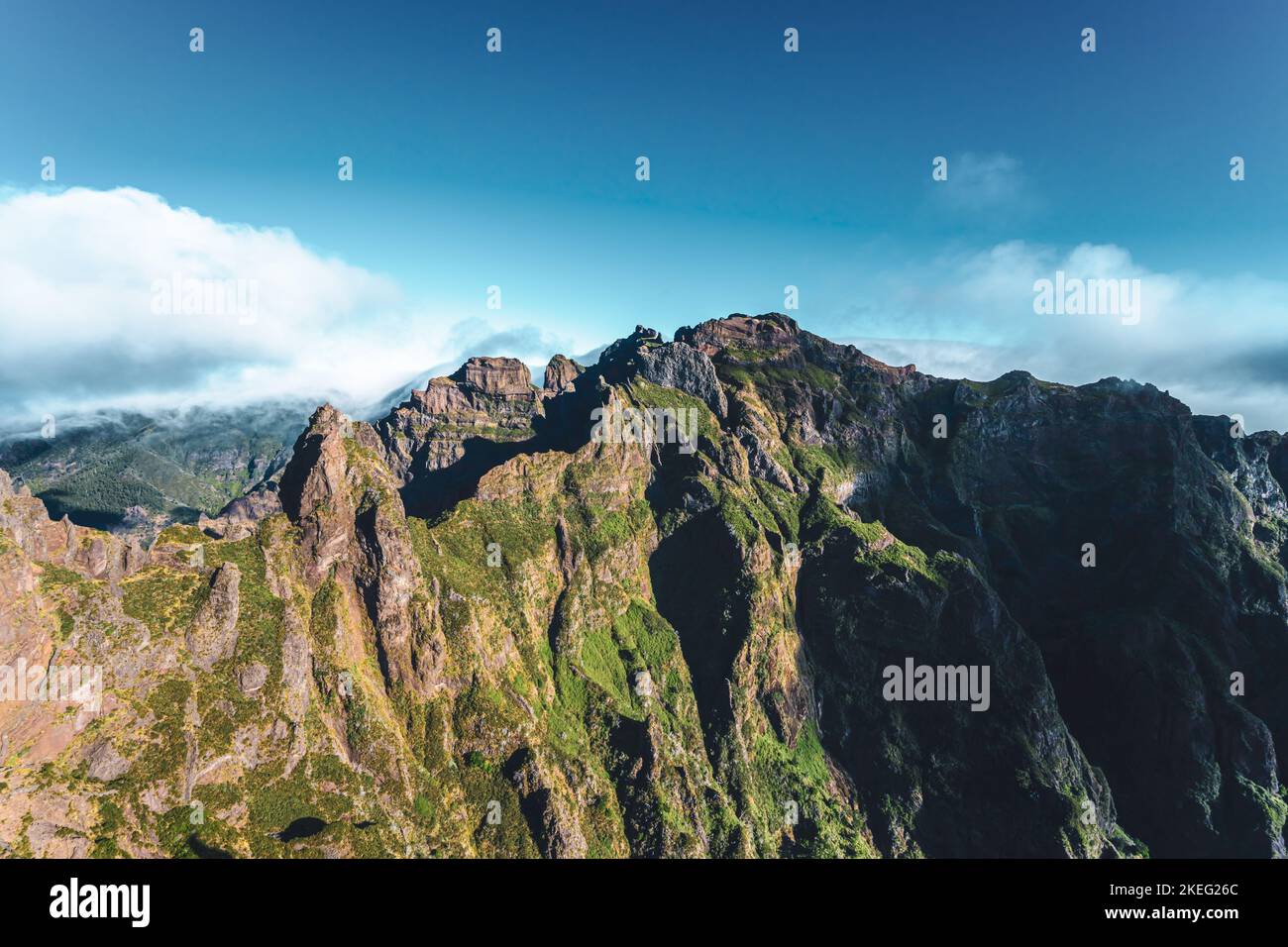 Description: Mountain landscape of Pico Ruivo photographed from a ...