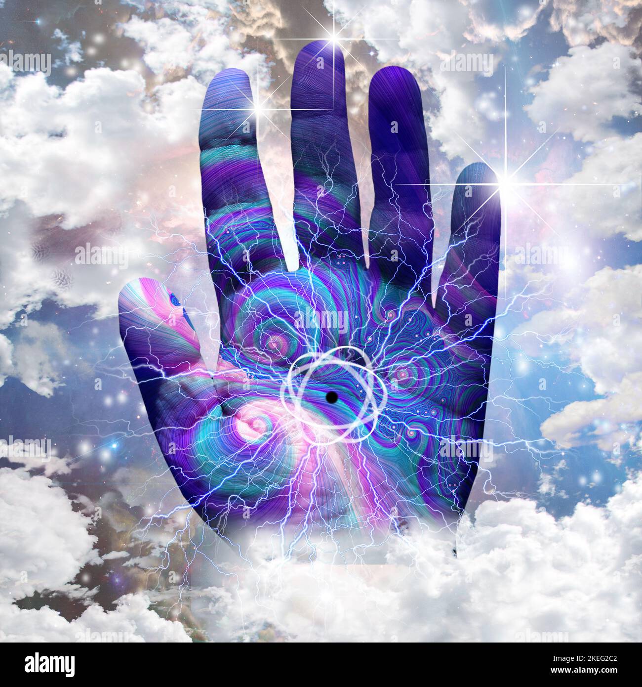 Atom model in human hand. 3D rendering Stock Photo - Alamy