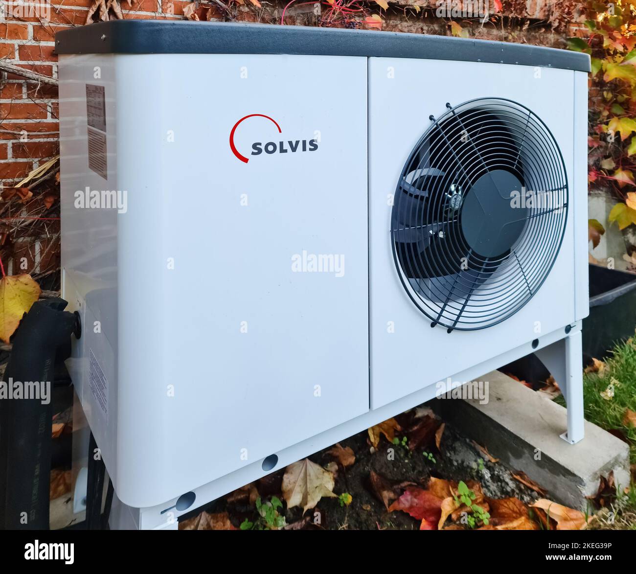 Kiel, Germany - 03 November 2022: A new Solvis brand heat pump shortly ...