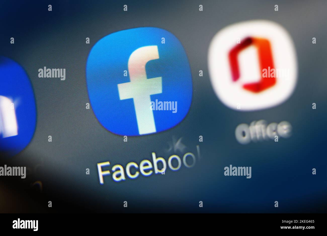 Different mobile applications in a mobile phone, here Facebook ...