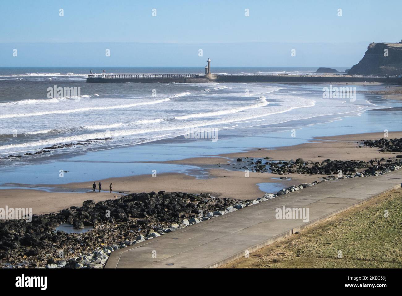 Whitby west cliff scarborough hi-res stock photography and images - Alamy