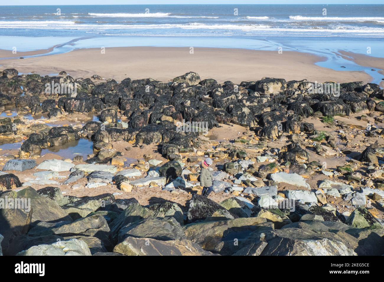 At,Whitby,views,of,beach,and,sea,below,Esplanade Crescent,West Cliff ...