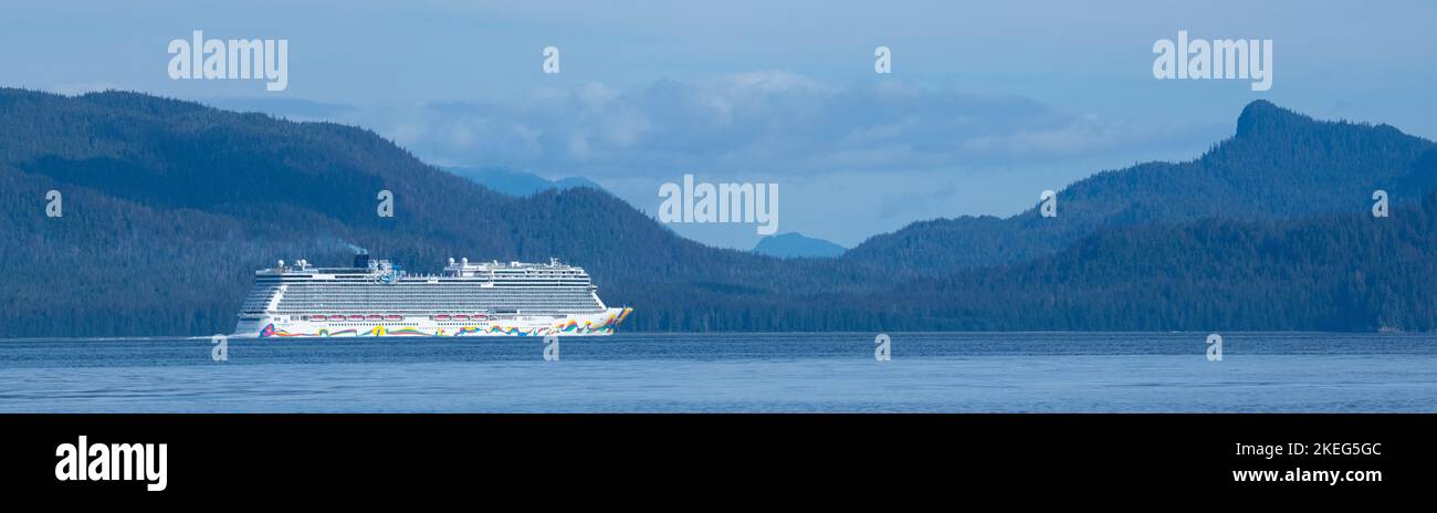 USA, SE Alaska, Inside Passage, Brother's Island area. Norwegian Cruise ...