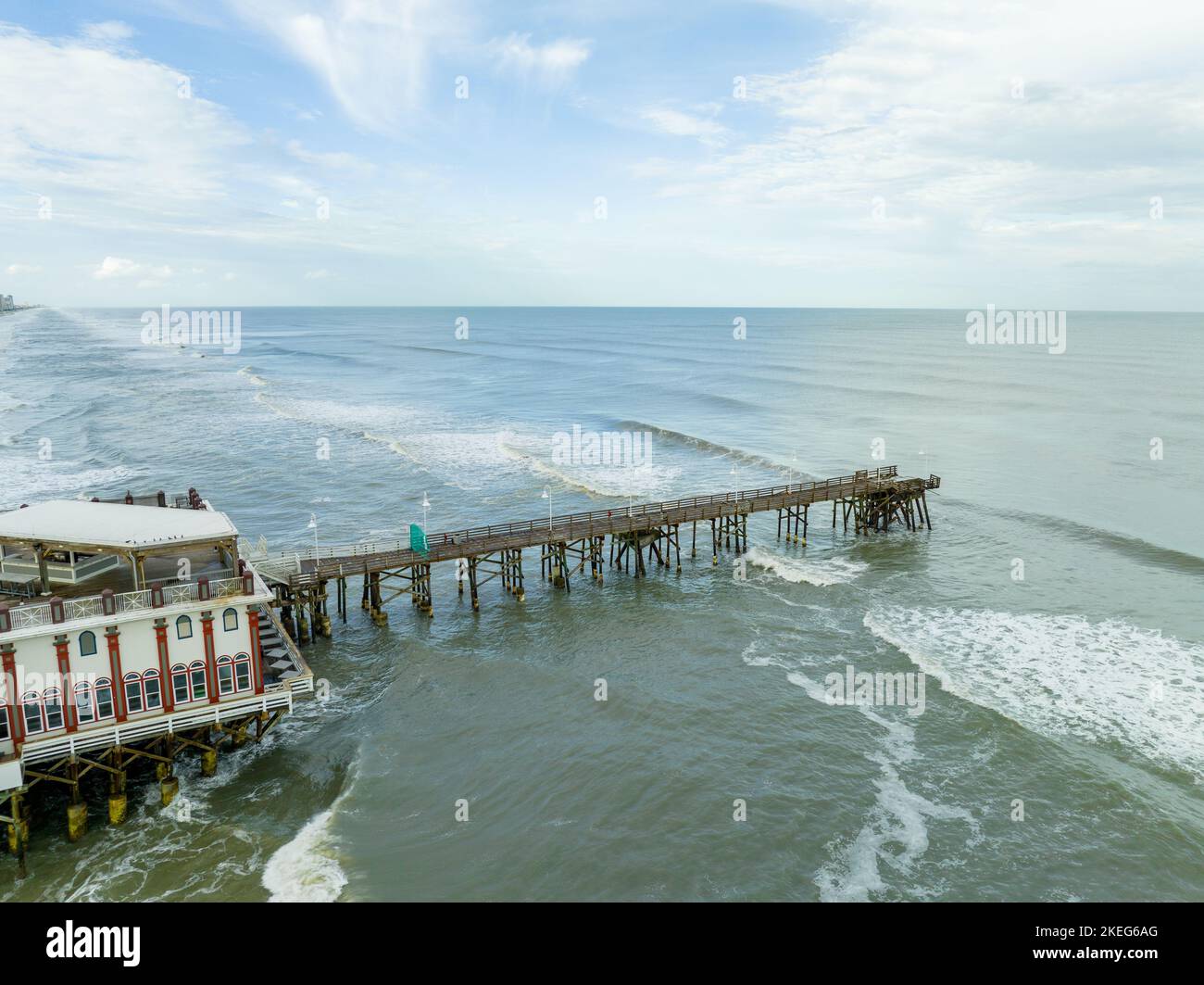 Aerial photo of the Daytona Beach pier damaged during Hurricane Nicole ...