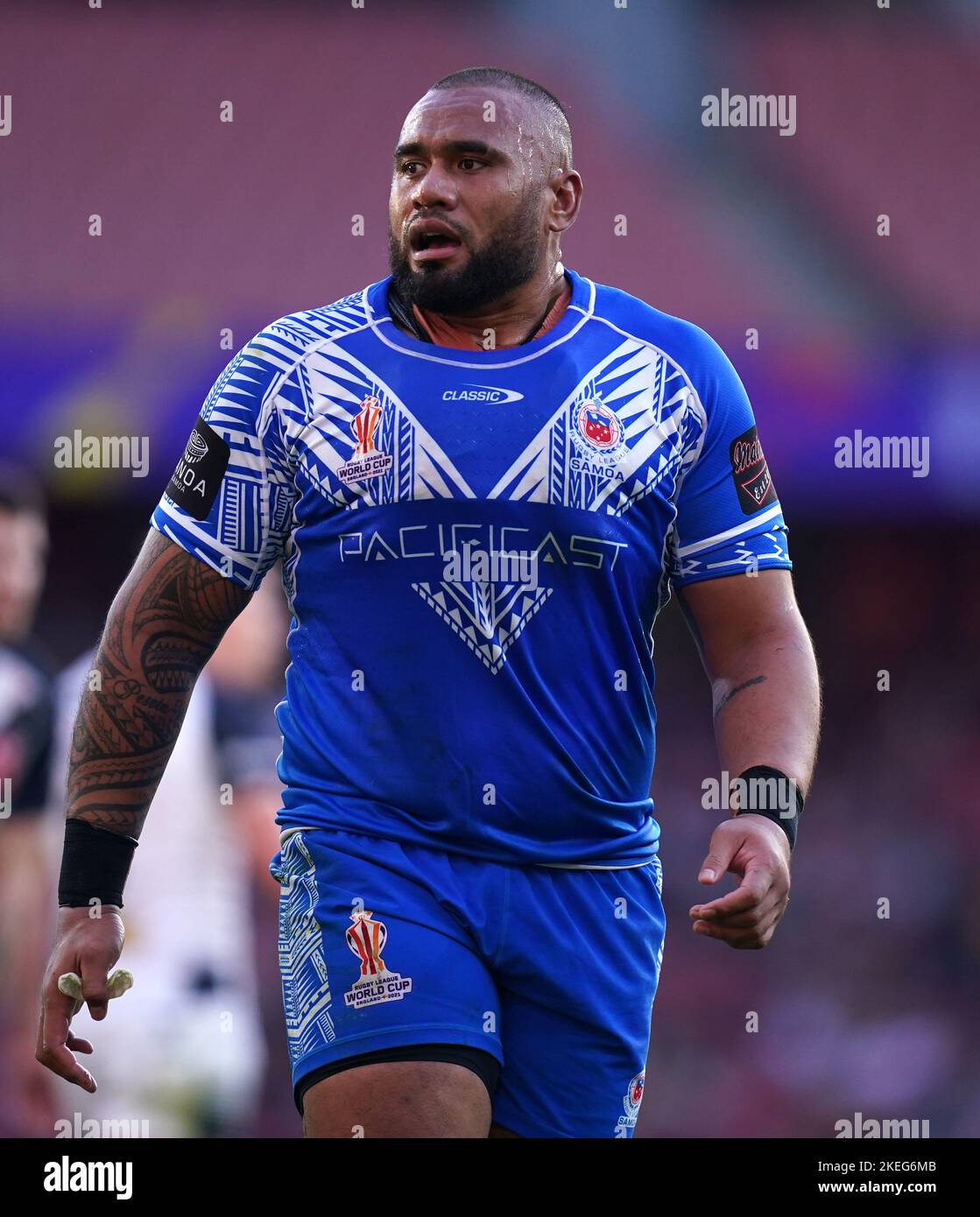 Samoa's Junior Paulo during the Rugby League World Cup semi-final match ...