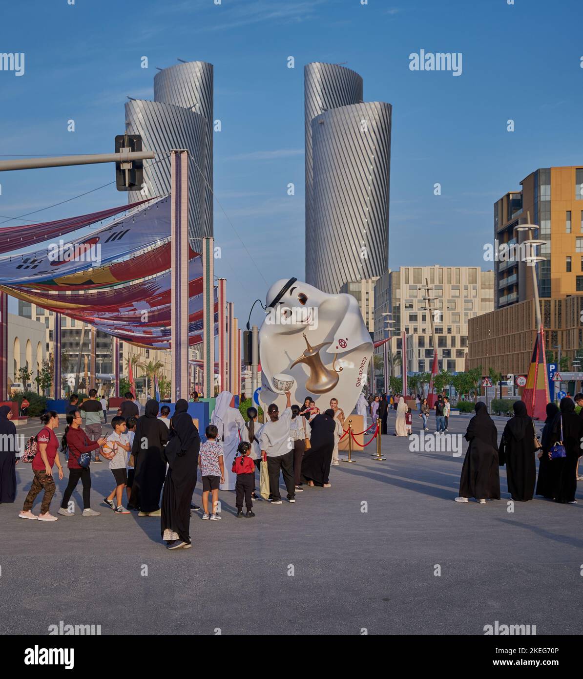 Lusail boulevard in Lusail city, Qatar afternoon shot showing Qatar ...
