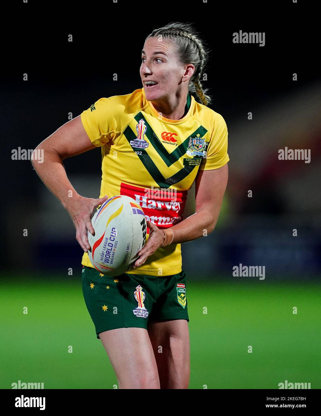 Australia's Ali Brigginshaw during the Women's Rugby League World Cup ...