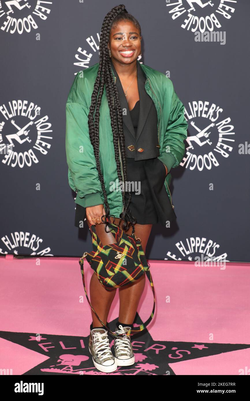 Clara Amfo attends the Opening of Flipper's Roller Boogie Palace in ...