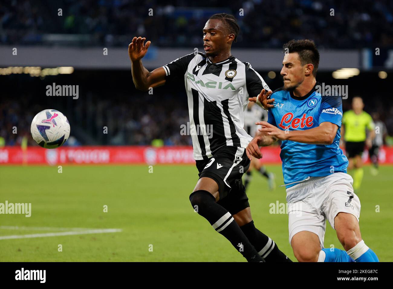 Beto of Udinese Eljif Elmas of Napoli during the italian soccer Serie A ...