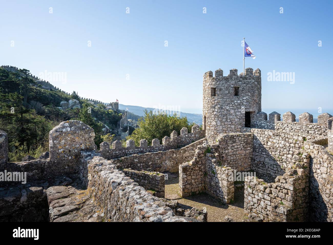 Castle Keep at Moorish Castle - Sintra, Portugal Stock Photo - Alamy