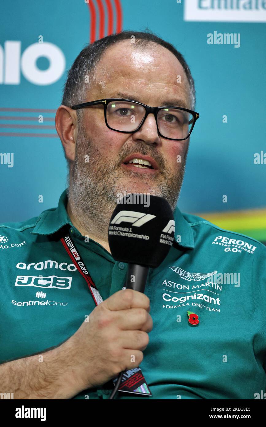 FIA presse conference with Tom McCullough (GBR) Aston Martin F1 Team ...