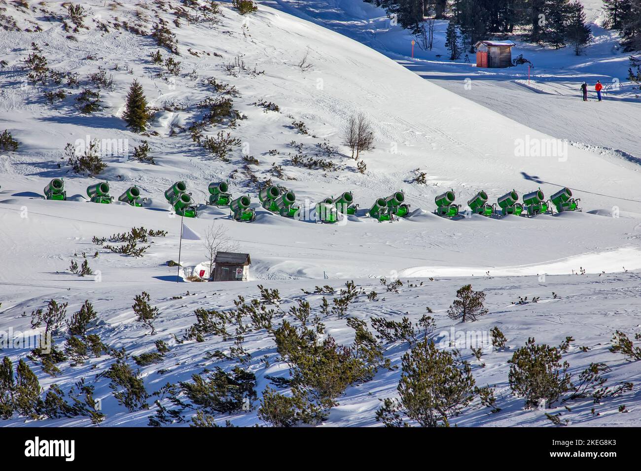 Snow machines on the mountain Stock Photo - Alamy