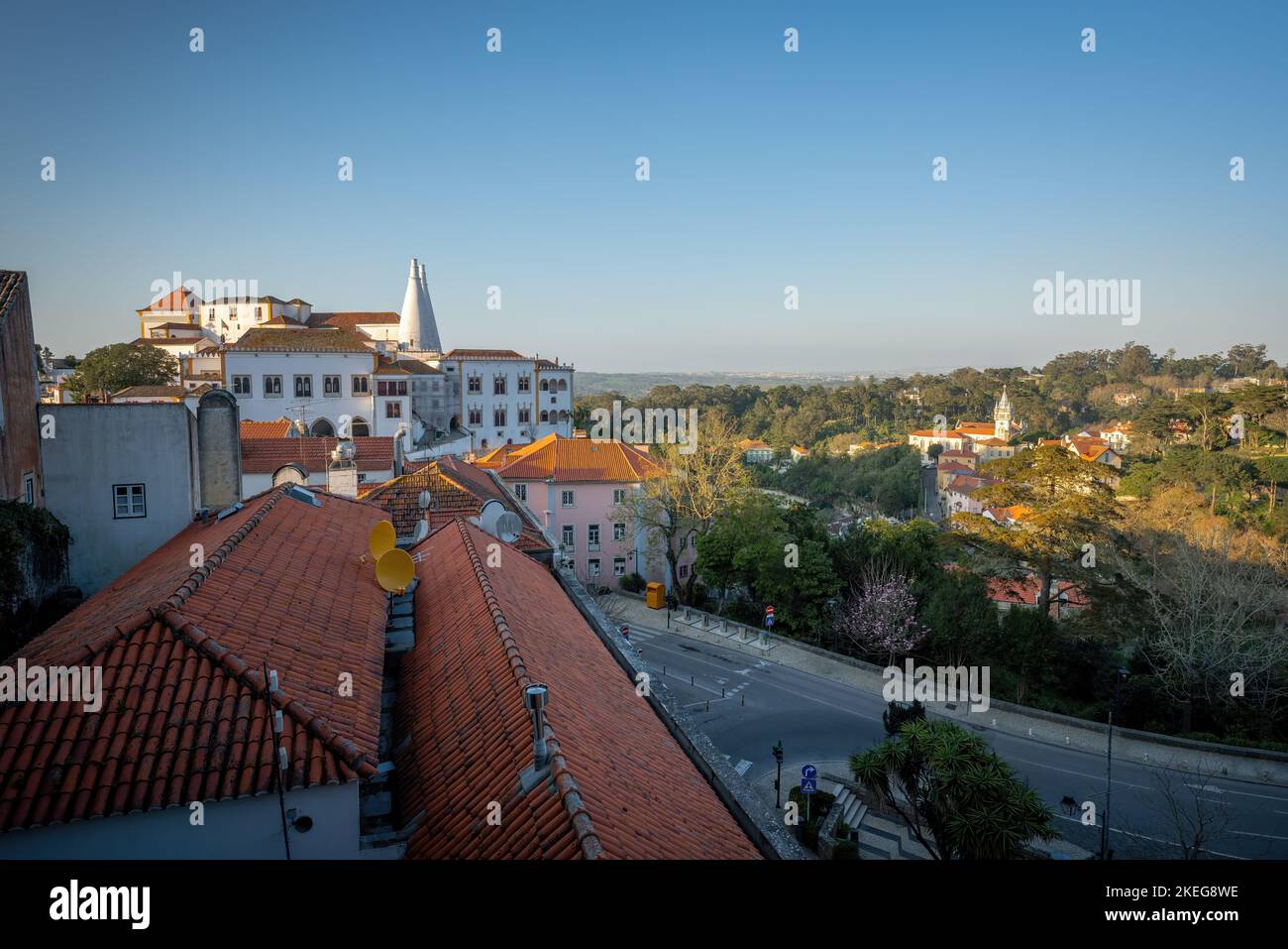Sintra Skyline with National Palace of Sintra and Sintra Town Hall ...