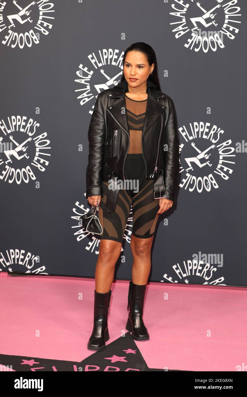 Saffron Hocking attends the Opening of Flipper's Roller Boogie Palace ...