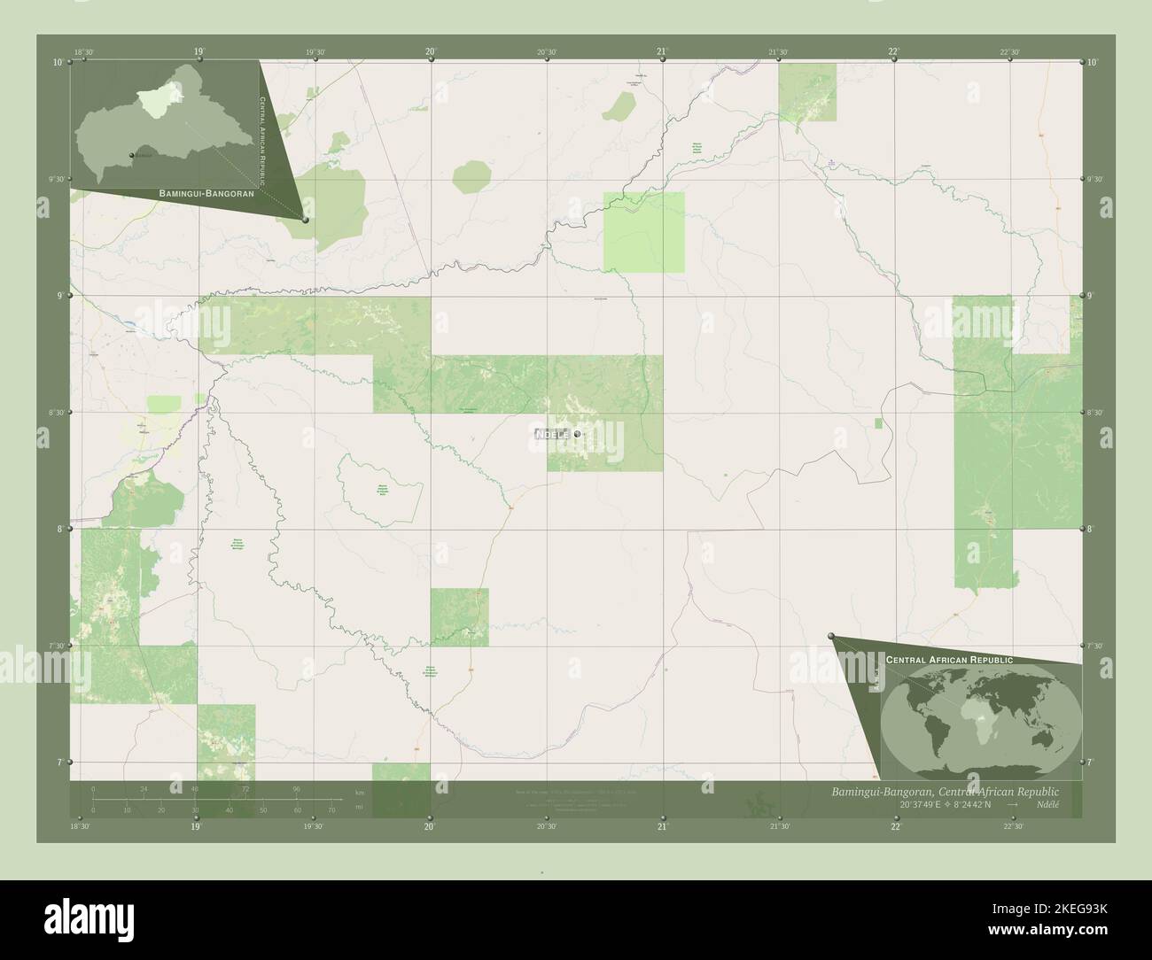 Bamingui-Bangoran, prefecture of Central African Republic. Open Street ...