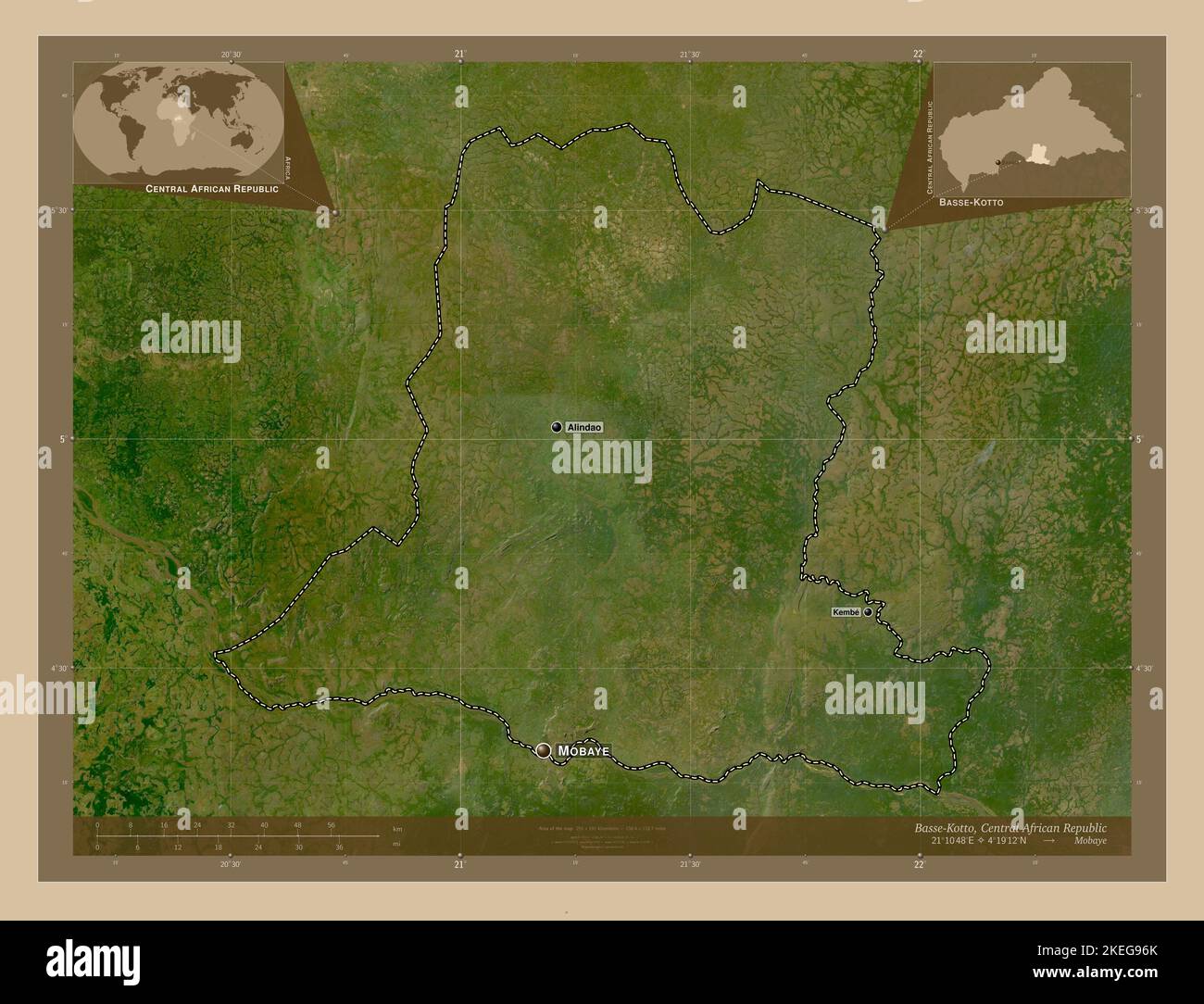 Basse-Kotto, prefecture of Central African Republic. Low resolution ...