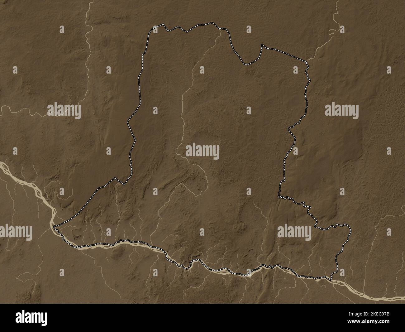 Basse-Kotto, prefecture of Central African Republic. Elevation map ...