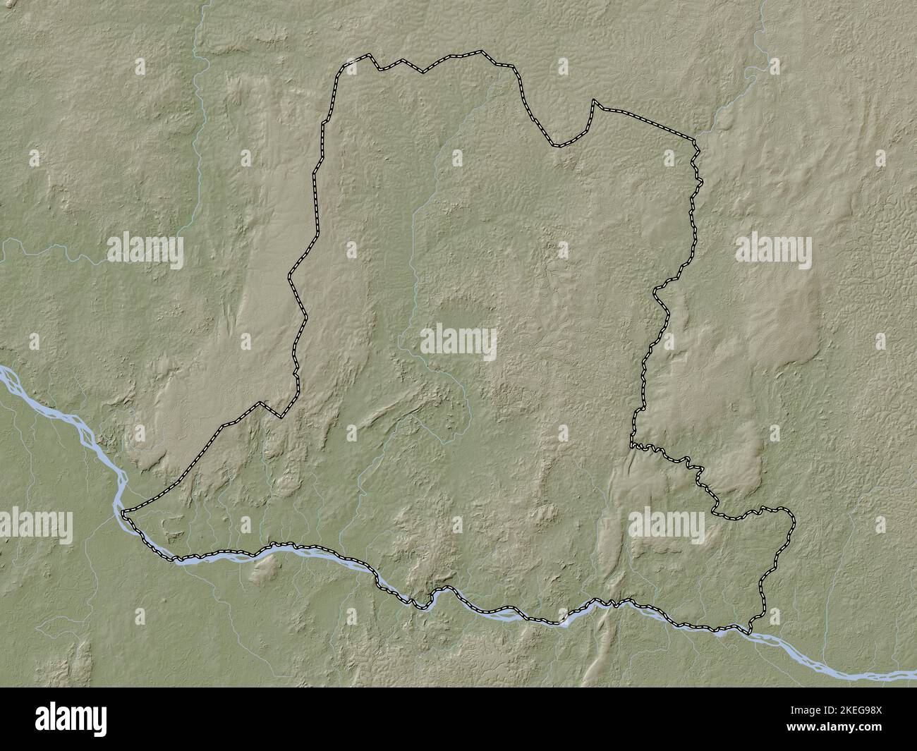 Basse-Kotto, prefecture of Central African Republic. Elevation map ...
