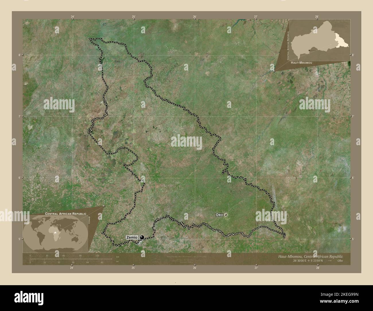 Haut-Mbomou, prefecture of Central African Republic. High resolution ...