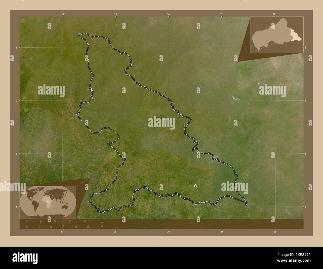 Haut-Mbomou, prefecture of Central African Republic. Low resolution ...