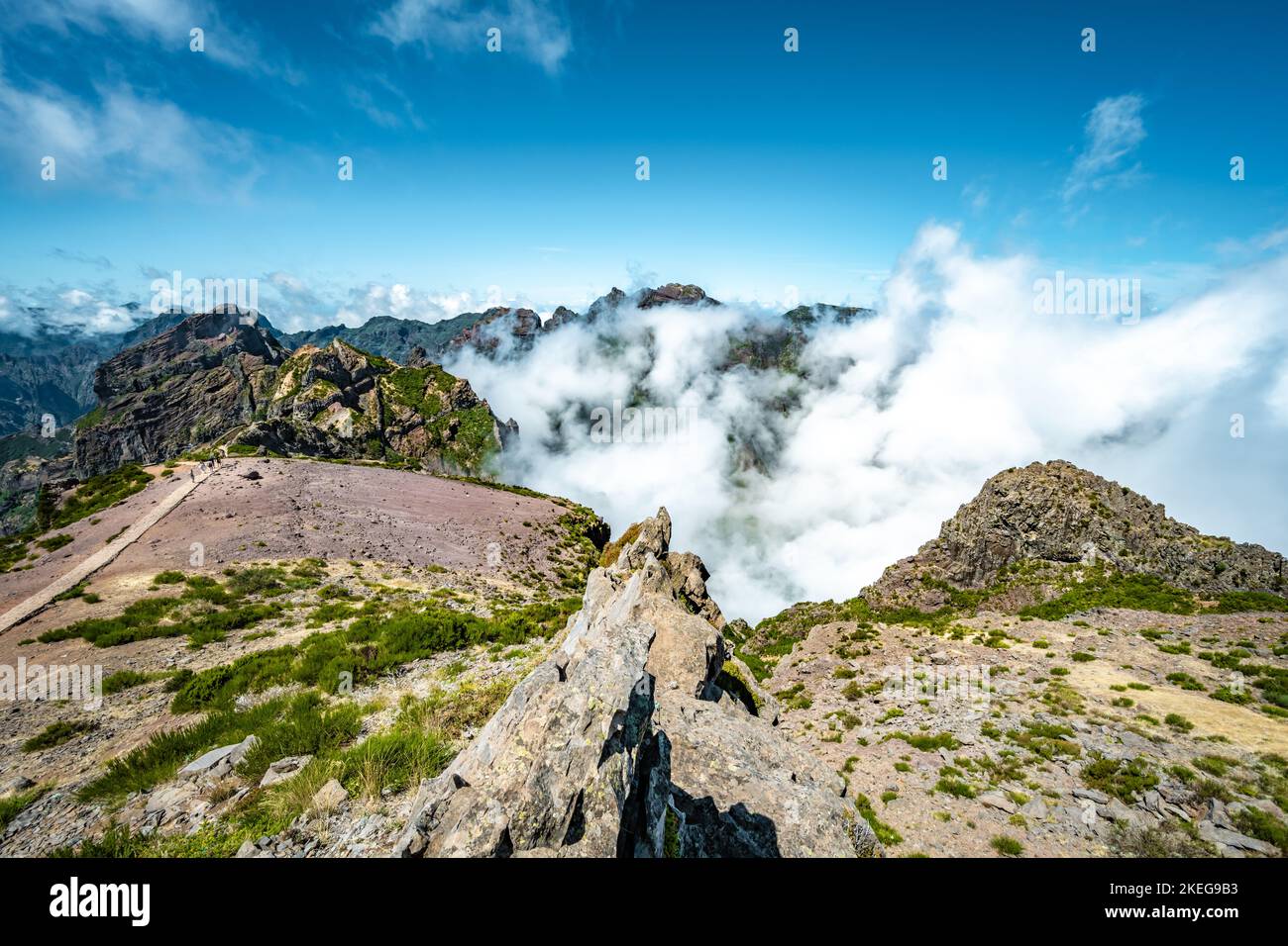 Description: Fabulous view on Pico Ruivo from the viewpoint on Pico do ...