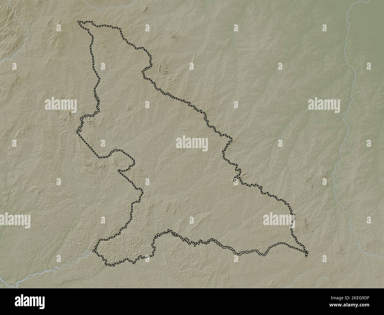 Haut-Mbomou, prefecture of Central African Republic. Elevation map ...