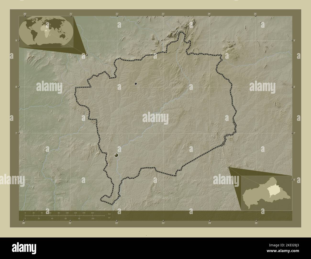 Haute-Kotto, prefecture of Central African Republic. Elevation map ...