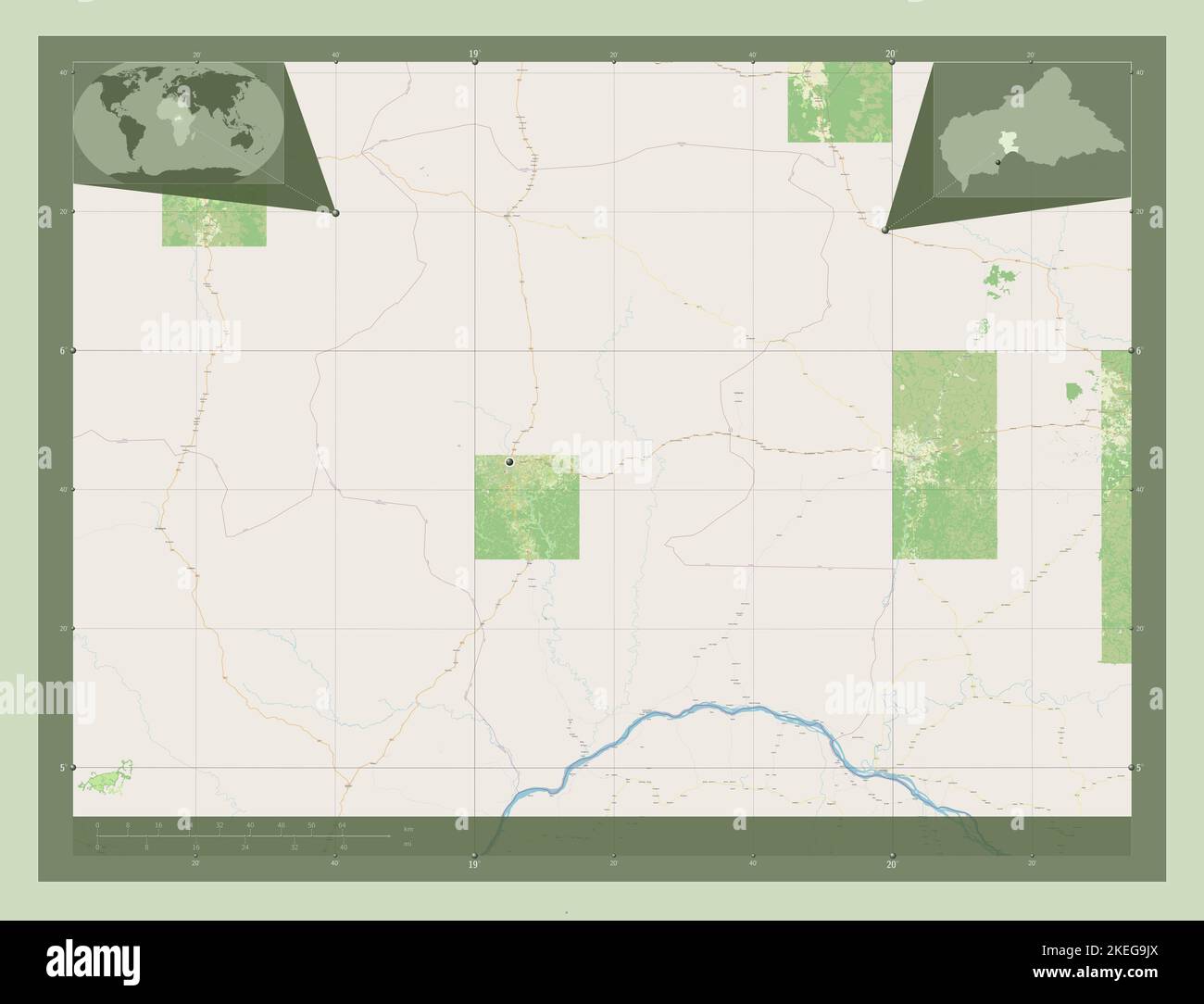 Kemo, prefecture of Central African Republic. Open Street Map ...