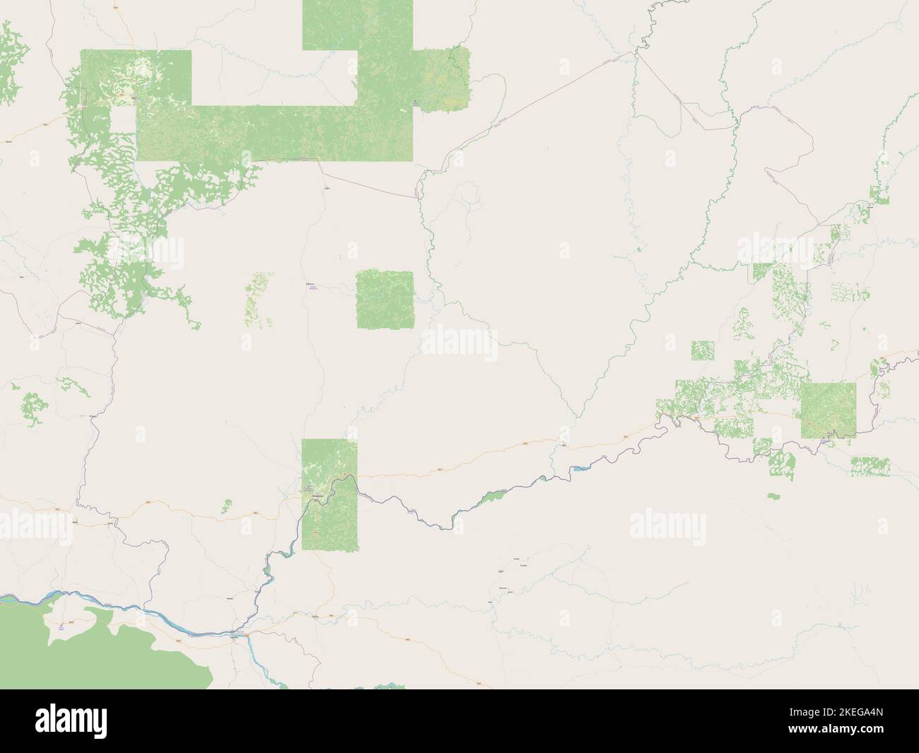 Mbomou, prefecture of Central African Republic. Open Street Map Stock ...